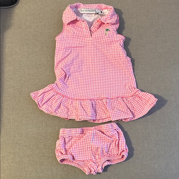 First Impressions | Dresses | First Impressions Pink Checkered Dress ...